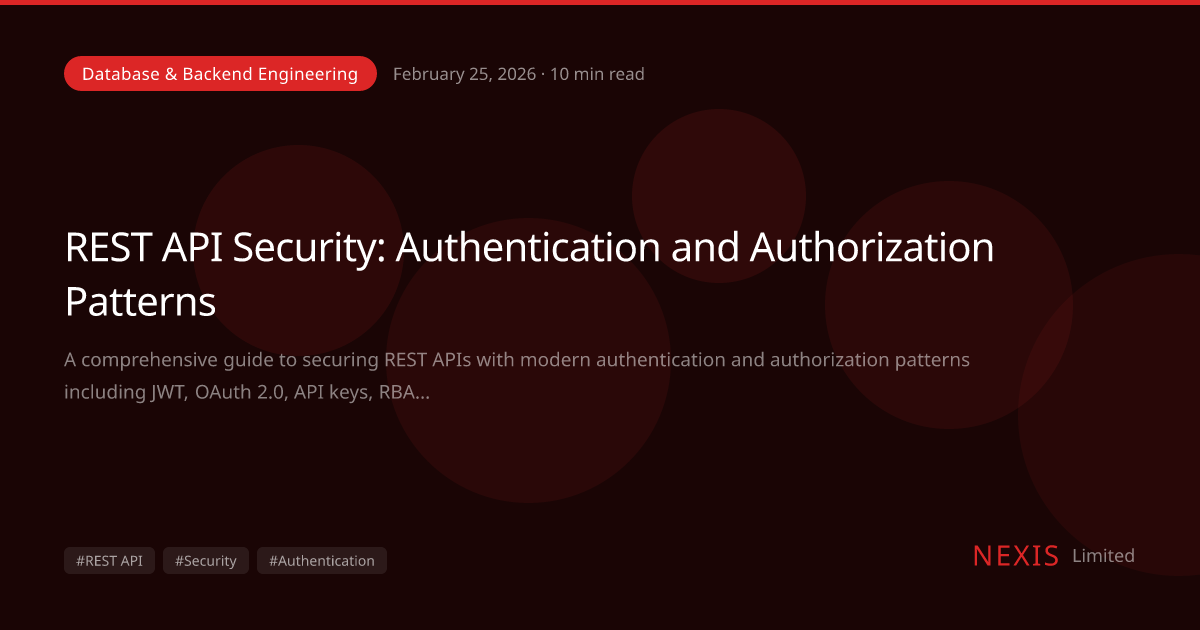 REST API Security: Authentication and Authorization Patterns